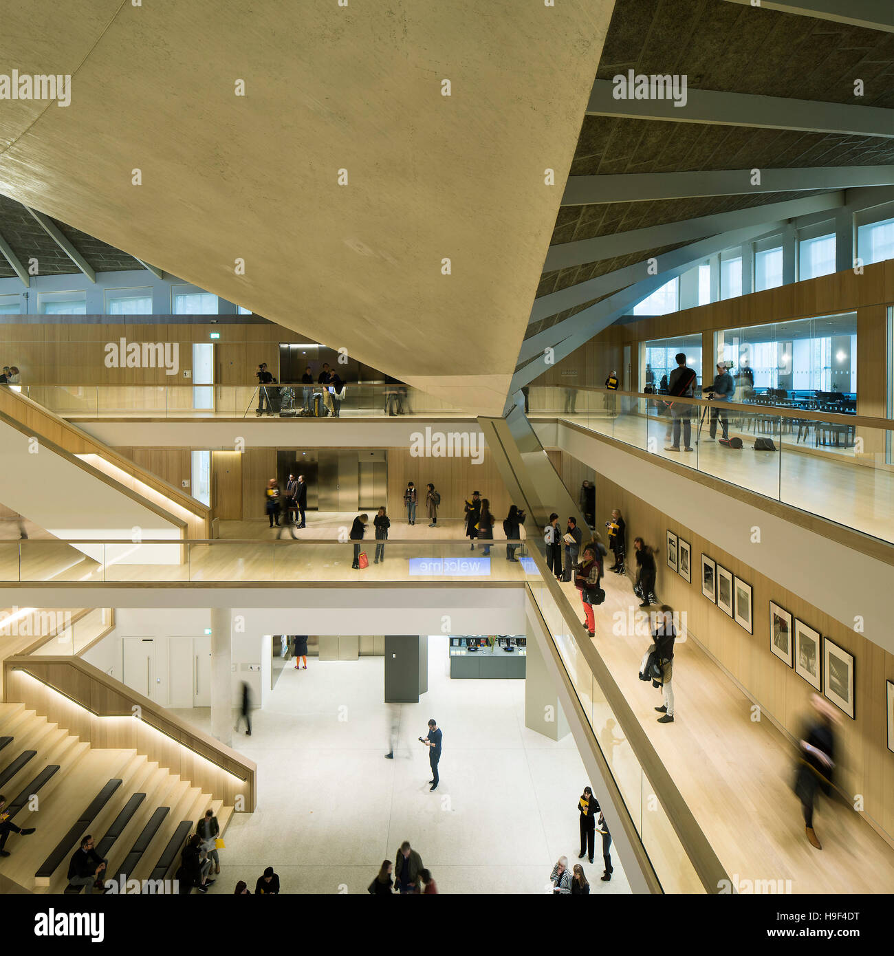 Interior view of atrium. Design Museum, London, United Kingdom ...