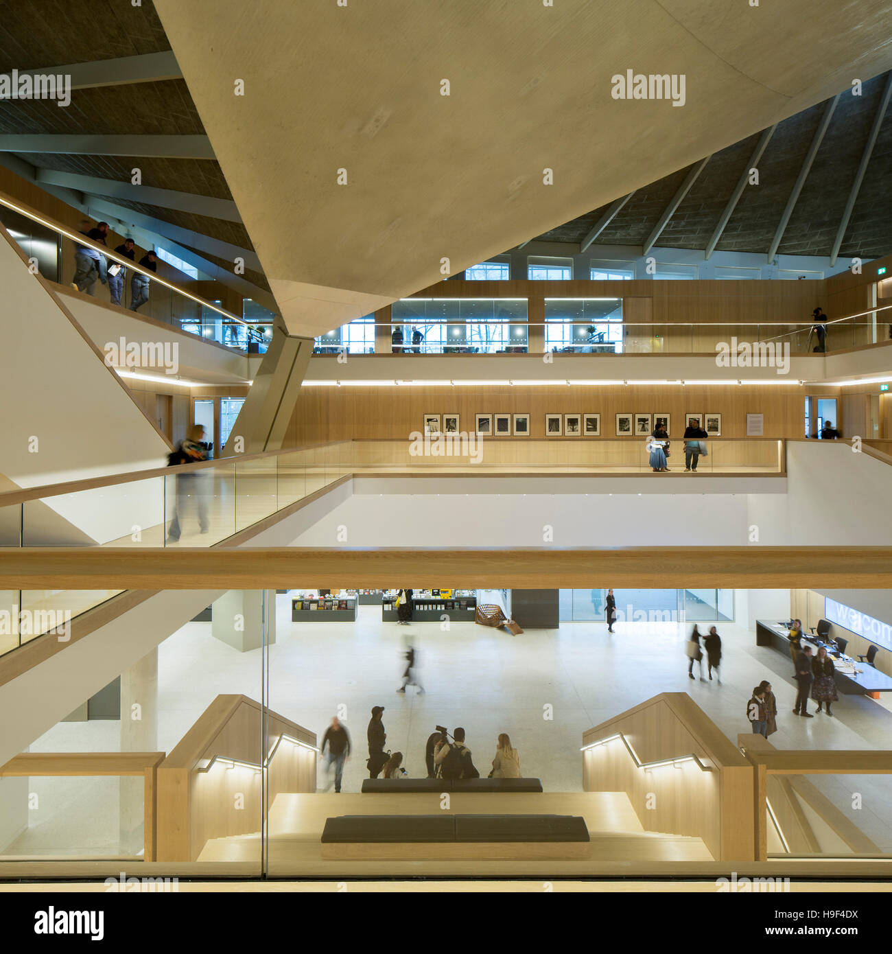 Interior view of atrium. Design Museum, London, United Kingdom ...