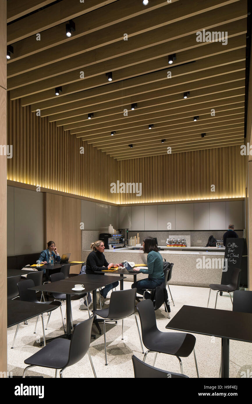 Interior view of cafe. Design Museum, London, United Kingdom. Architect ...