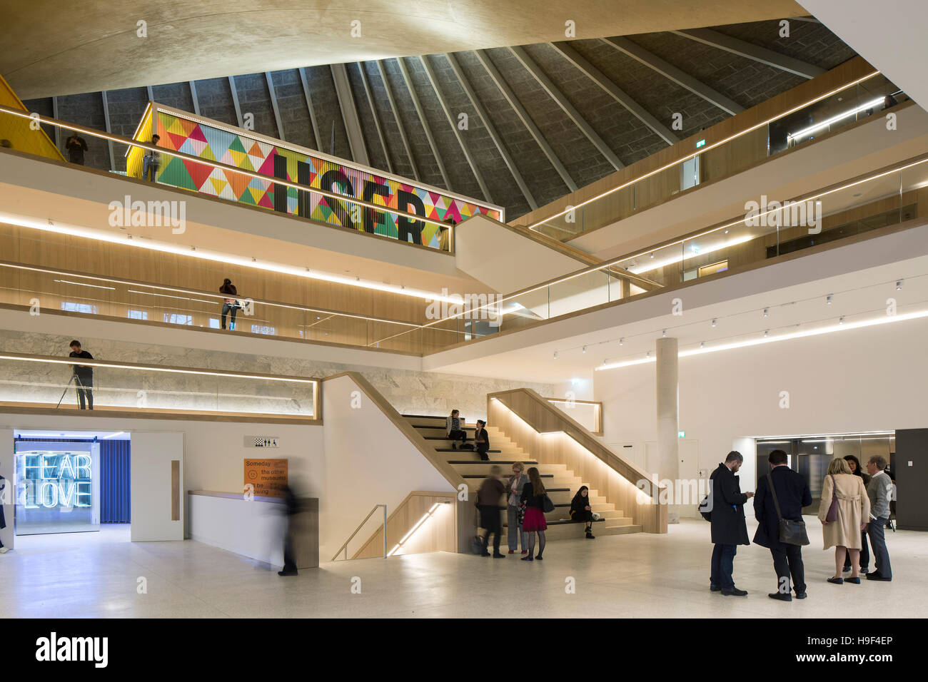 Interior view of atrium from ground floor. Design Museum, London ...