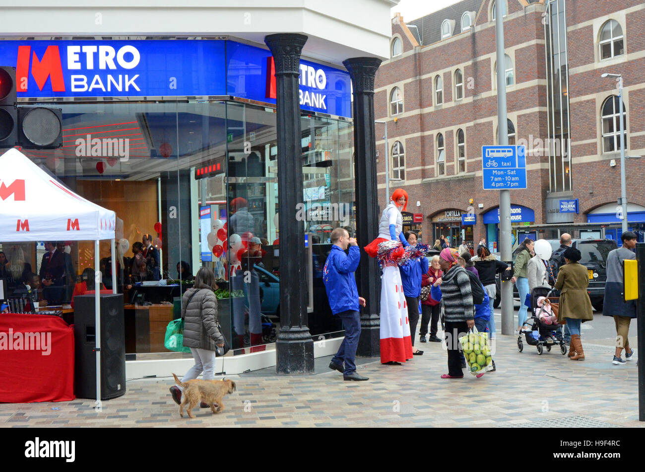 Clapham Junction, London, UK, 28/10/2016, Metro Bank PLC opening, first ...