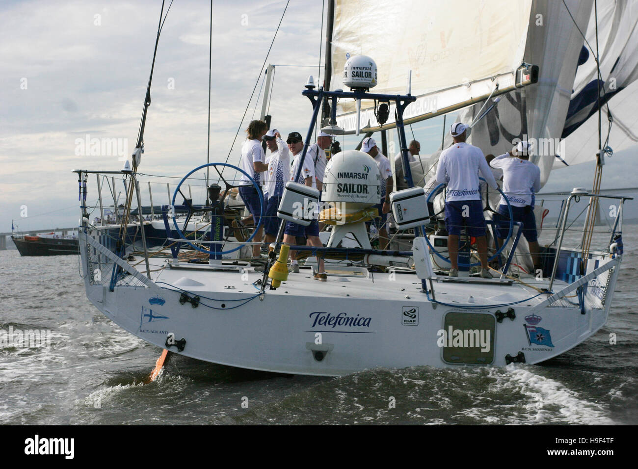 Stern view of racing yacht Stock Photo - Alamy