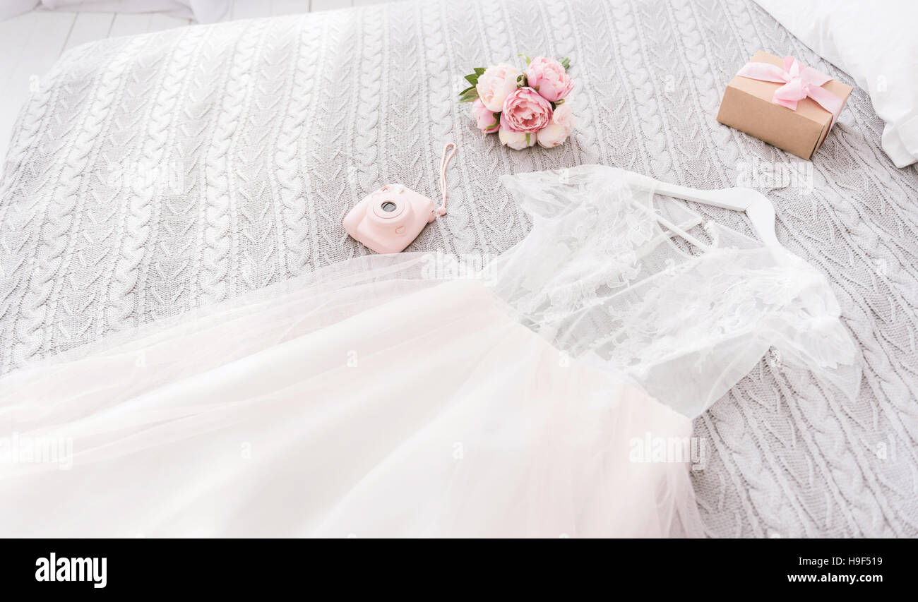 Top view wedding dress box hi-res stock photography and images - Alamy