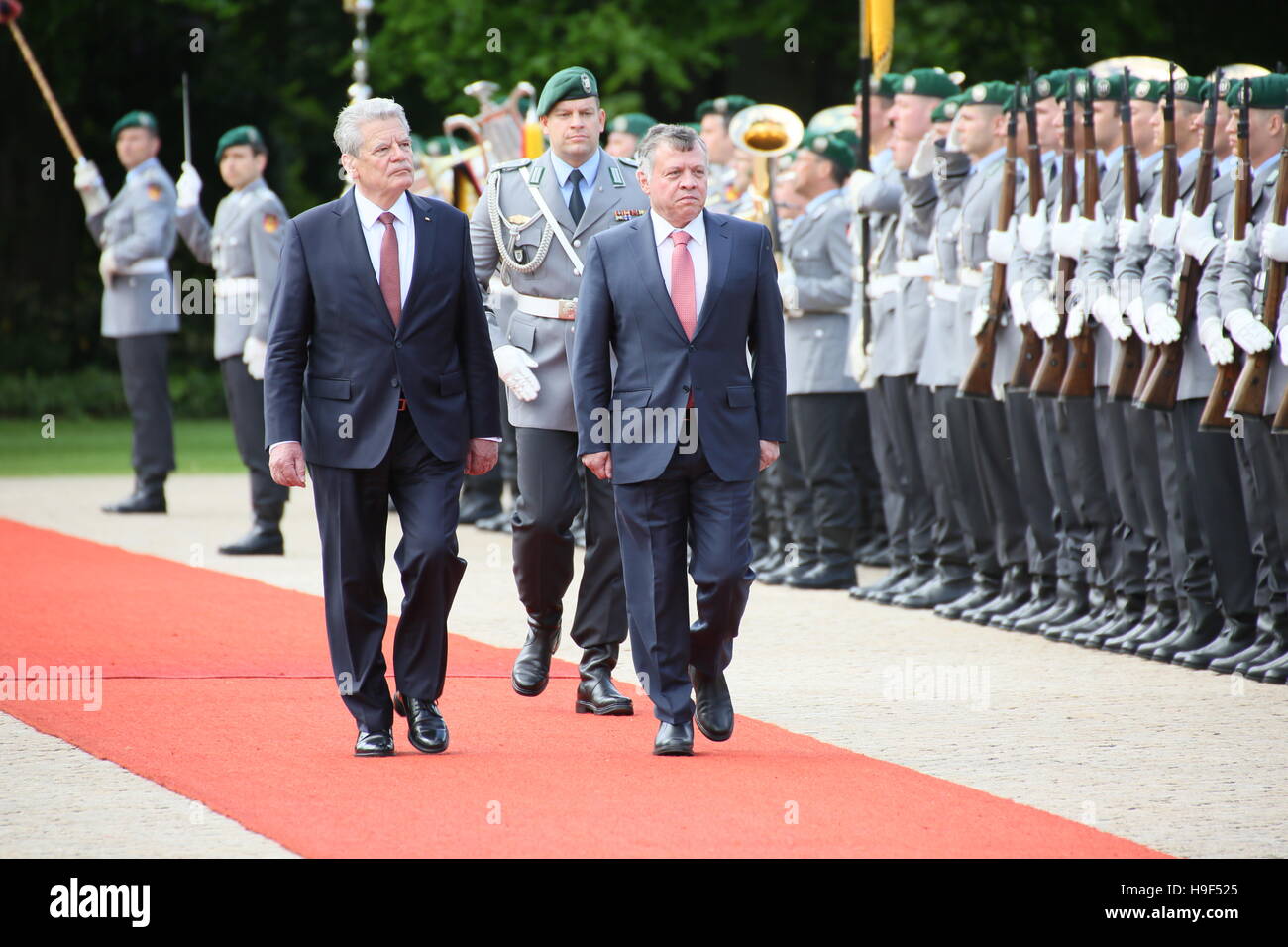 King of Jordan Abdullah II receives military honours during official ...