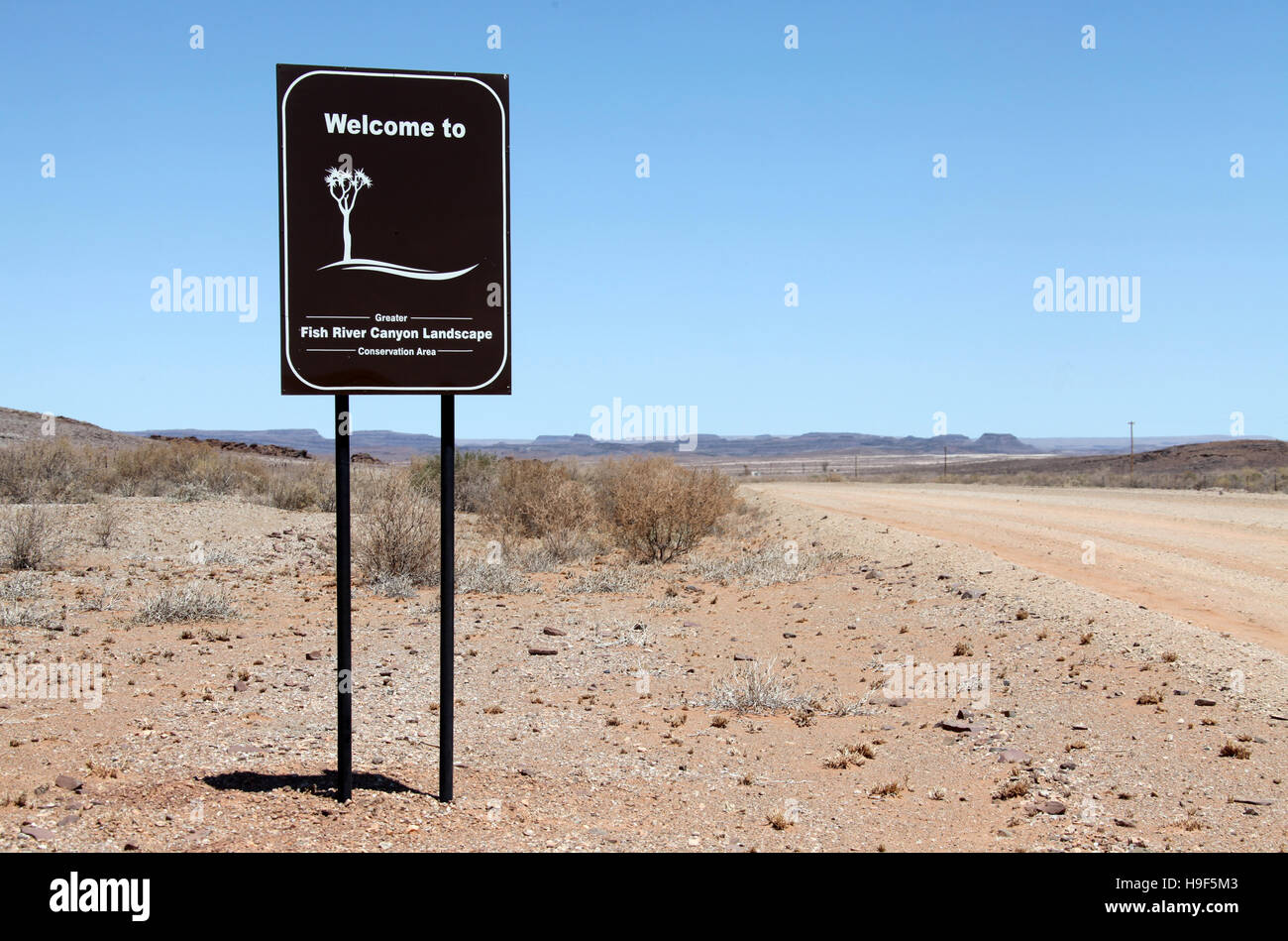 Welcome Sign at Fish River Canyon Landscape Conservation Area Stock ...