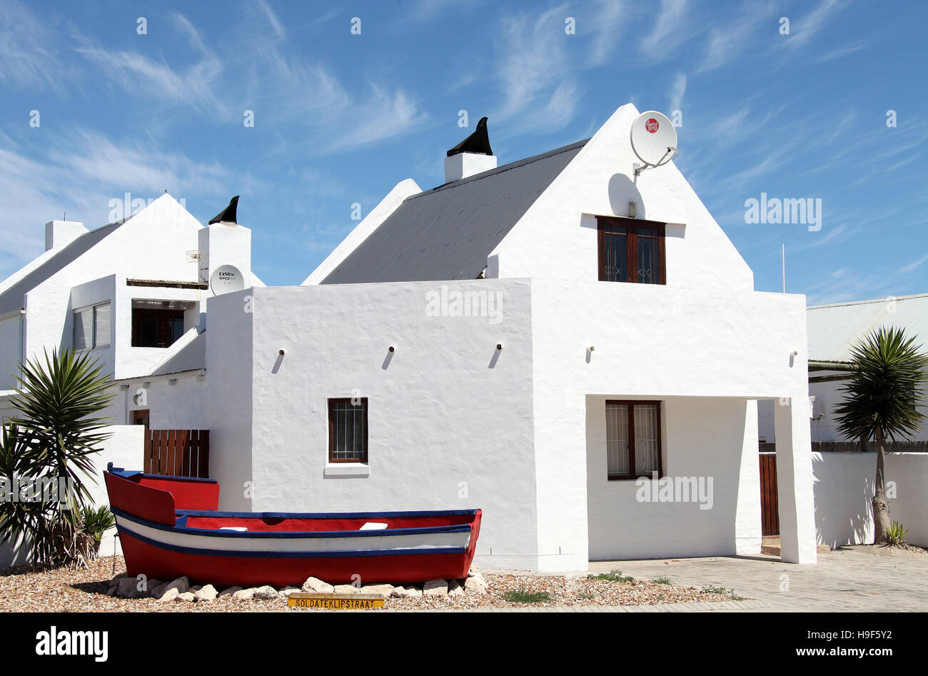 White painted cottages at Paternoster fishing village in the Western ...