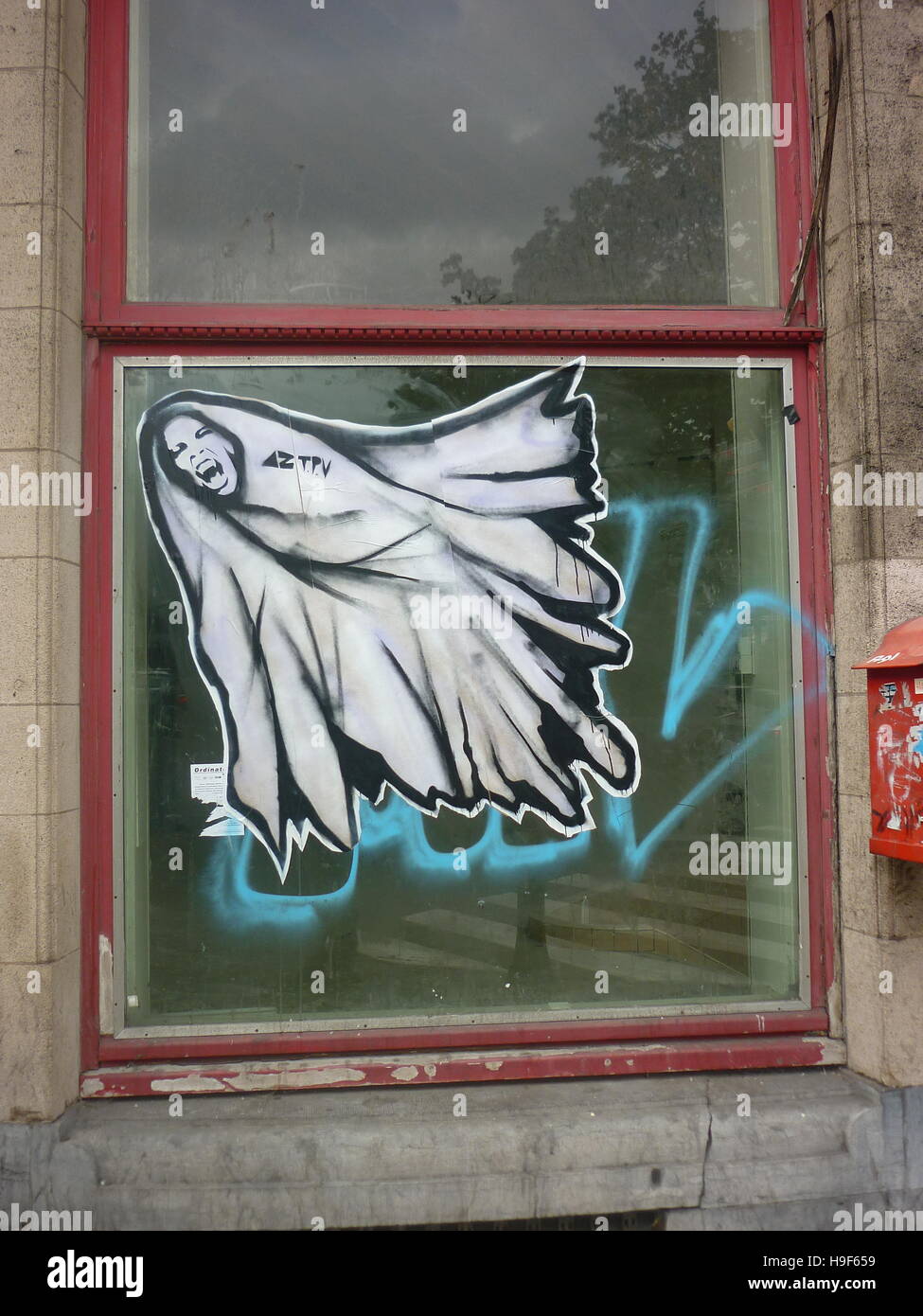 Graffiti on a window hi-res stock photography and images - Alamy