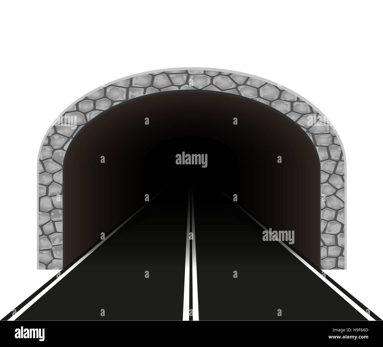 Automobile road tunnel illustration Stock Vector Images - Alamy