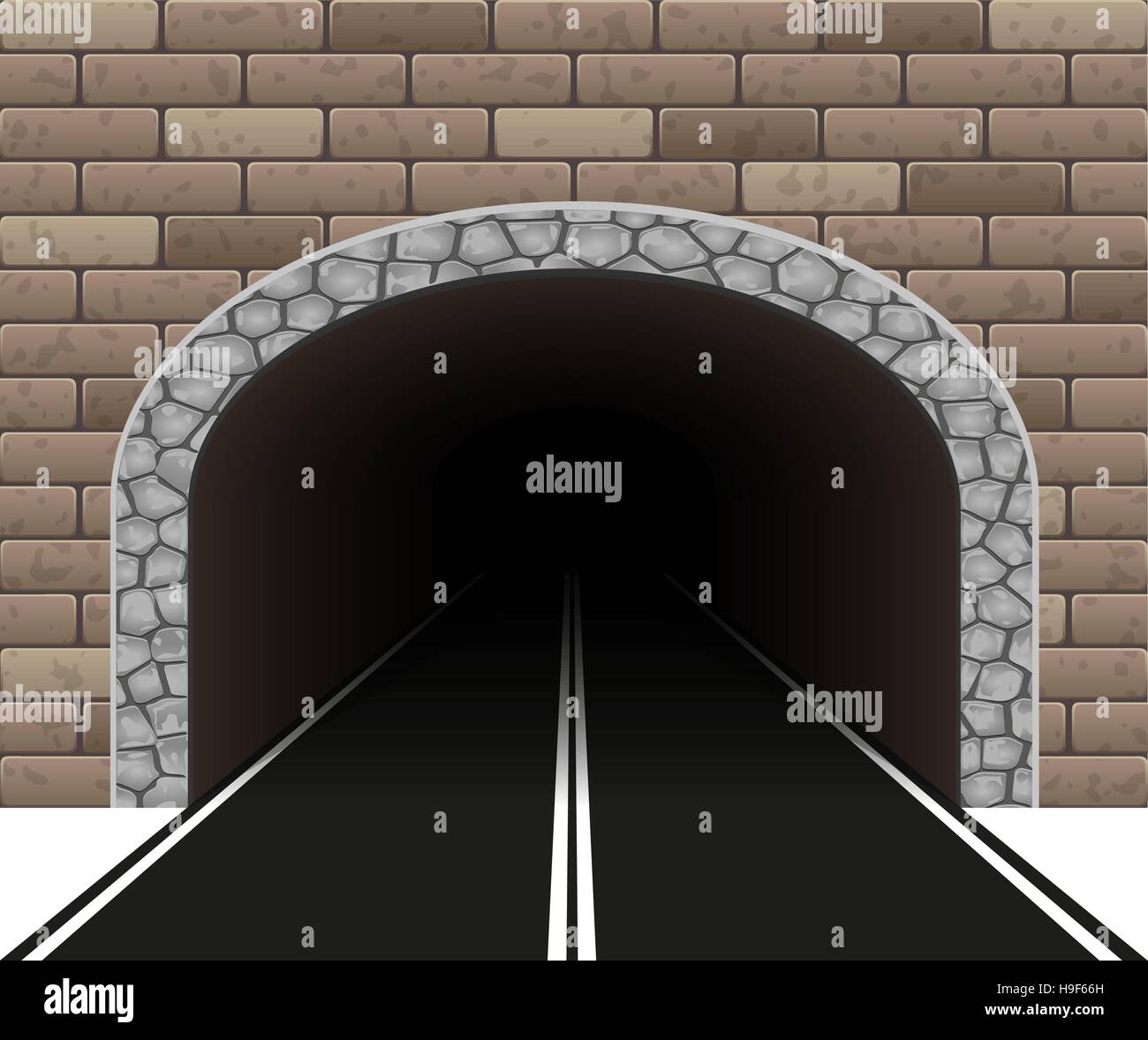 Automobile road tunnel illustration Stock Vector Images - Alamy