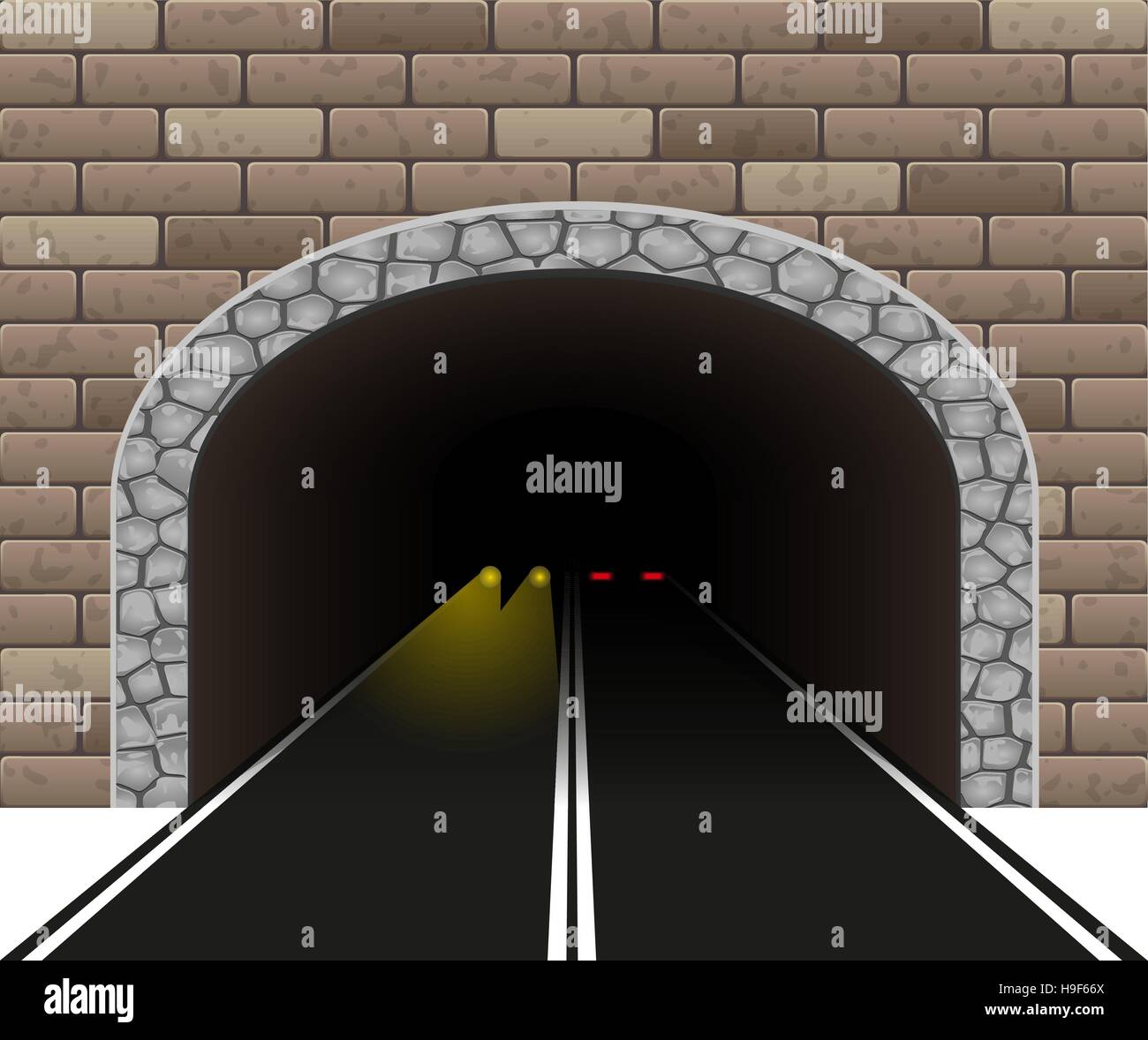 Automobile road tunnel illustration Stock Vector Images - Alamy