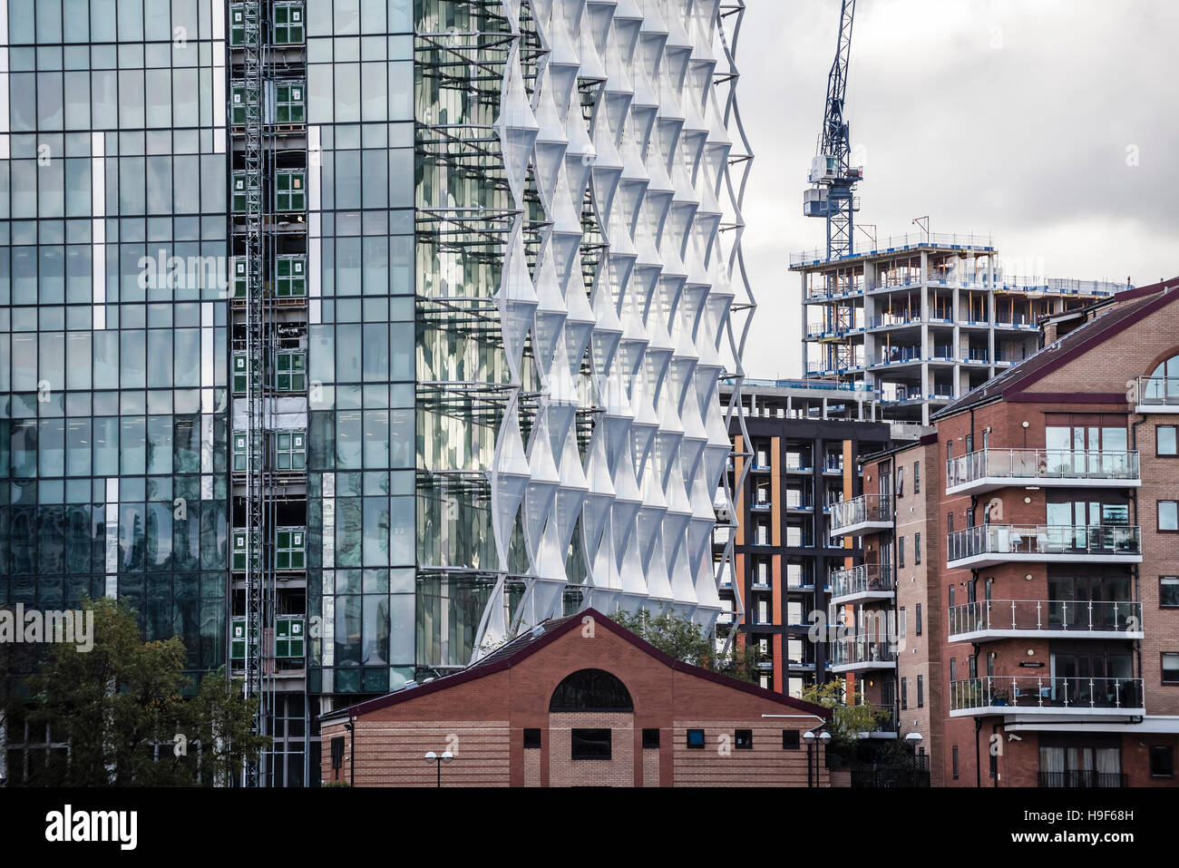 New and old buildings on River Thames, London Stock Photo - Alamy