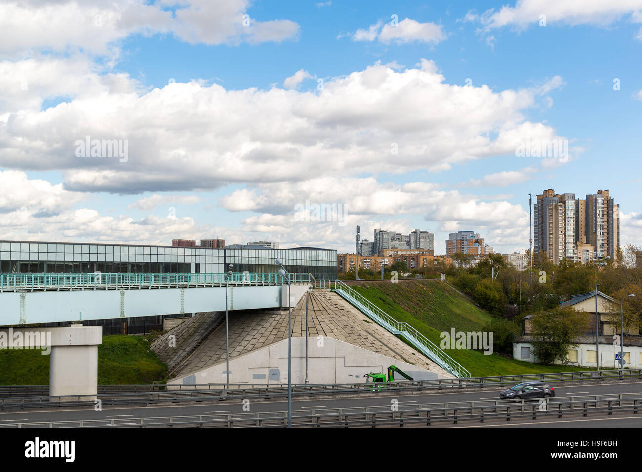 Detail of railway bridge in Moscow, Russia Stock Photo - Alamy