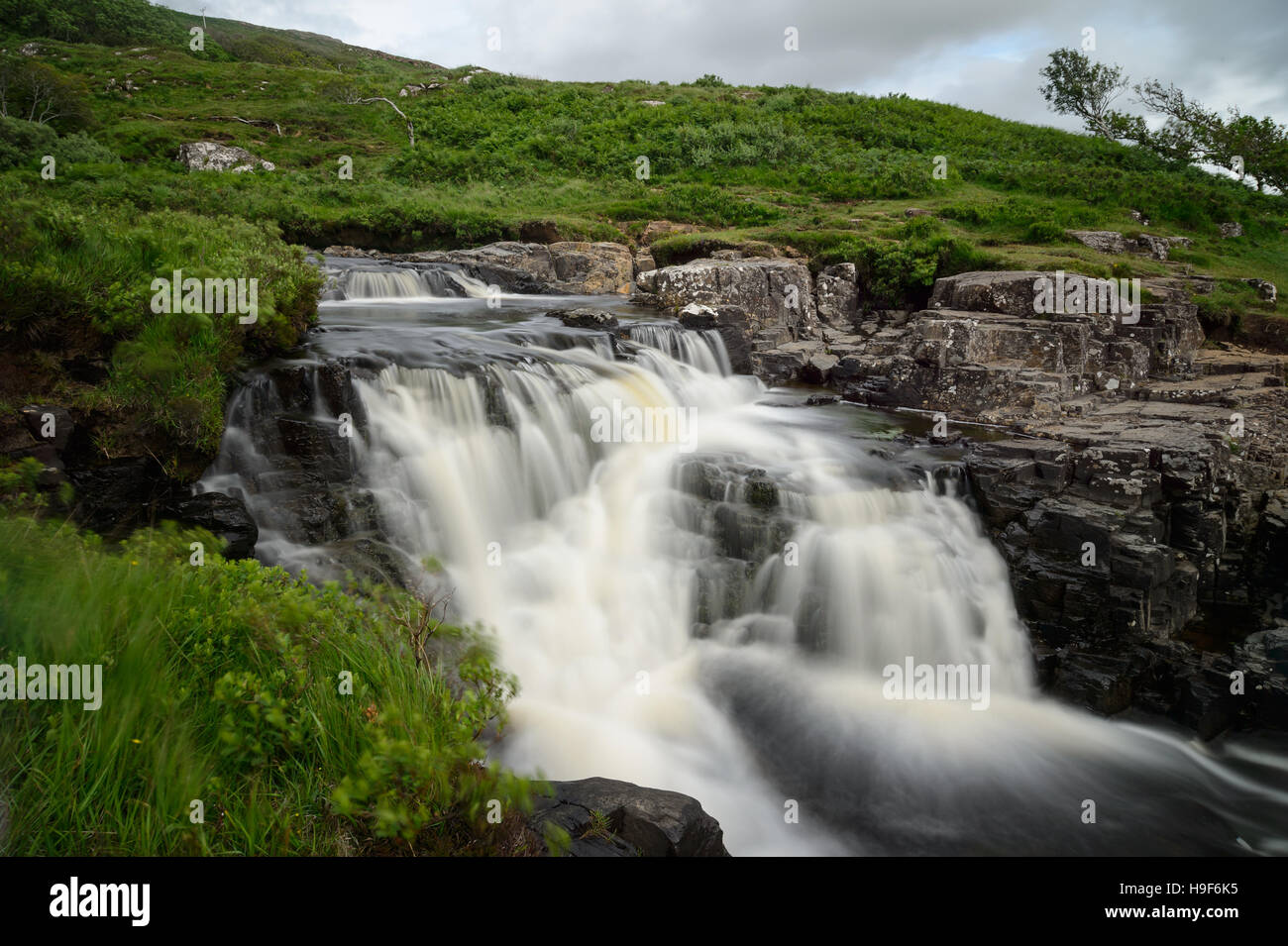 Eas Fors waterfalls on Isle of Mull, Scotland Stock Photo - Alamy