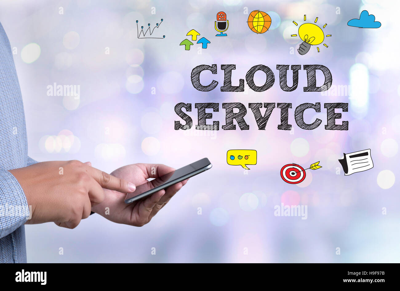 Cloud Service (Cloud Computing diagram on the new computer inter Stock ...