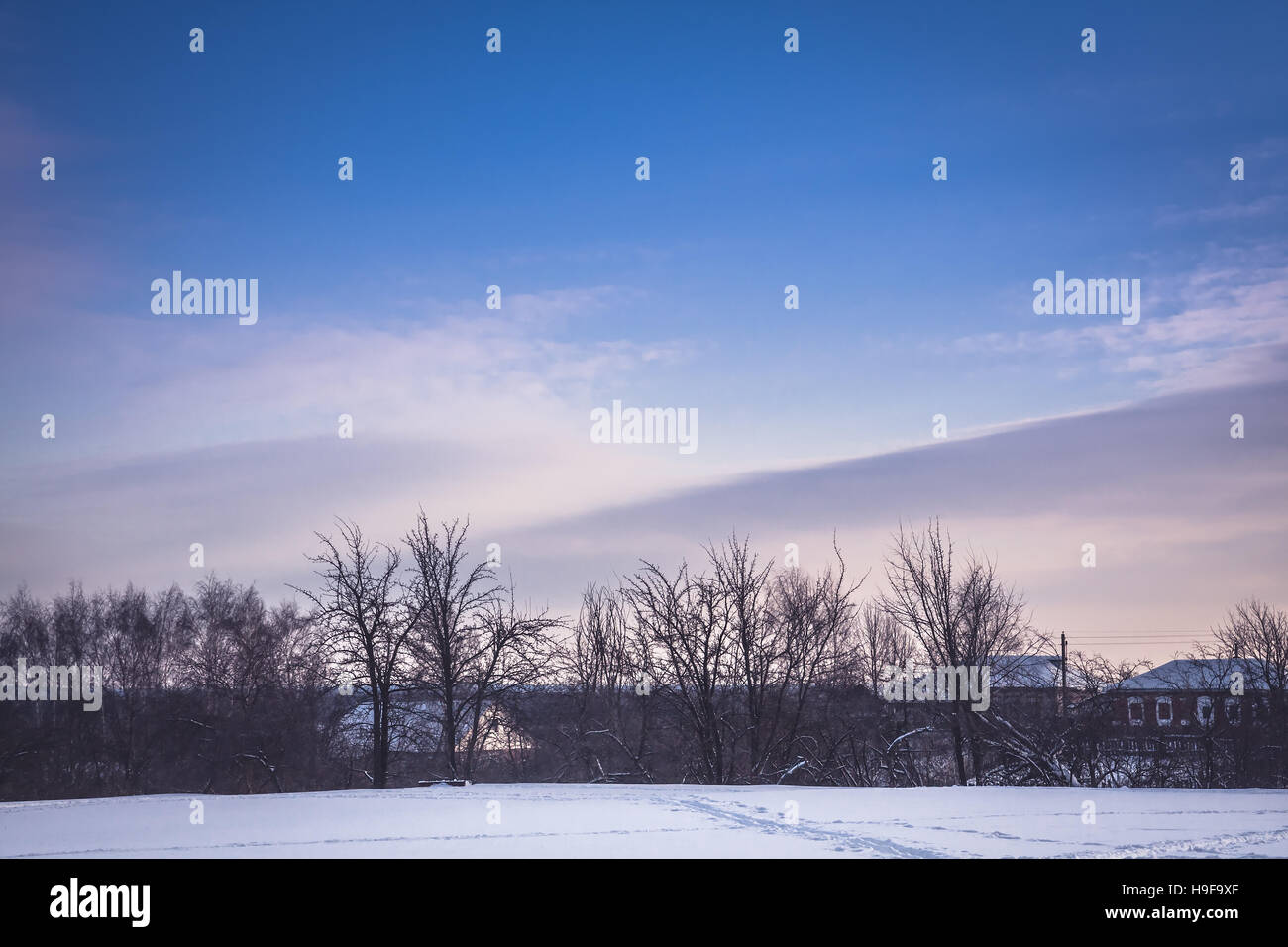 Russian winter landscape field trees hi-res stock photography and ...