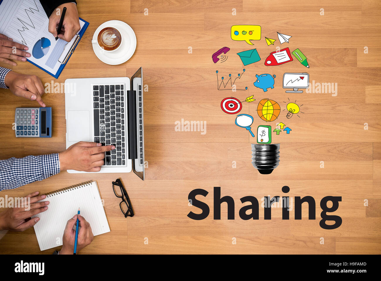 Share connection exchange feedback information hi-res stock photography ...