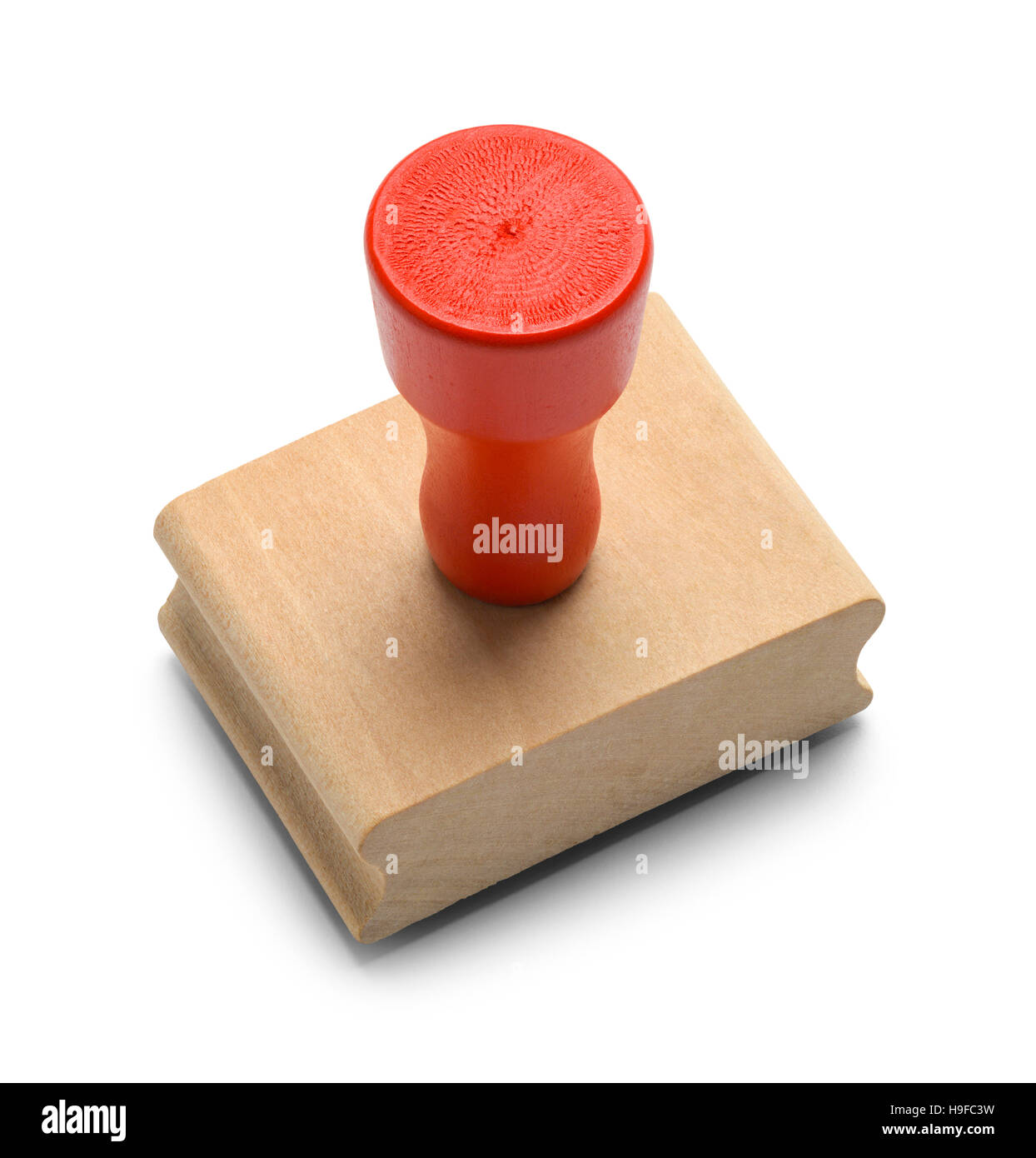 Wood Red Rubber Stamper Isolated on White Background Stock Photo - Alamy