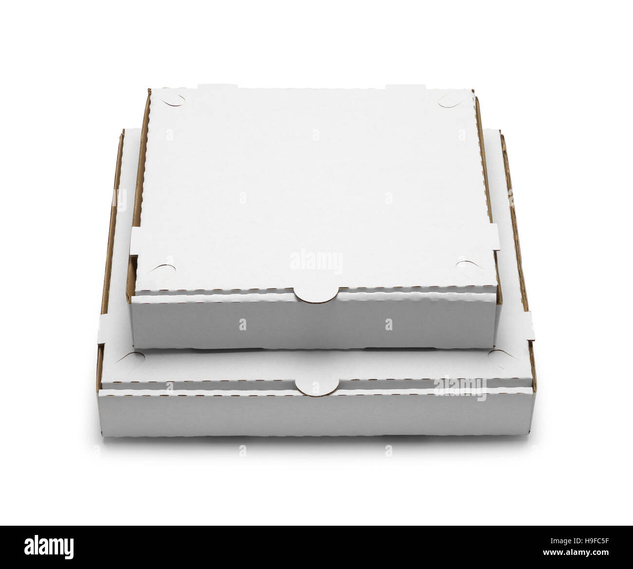 Stack of Two Pizza Boxes Isolated on White Background Stock Photo - Alamy