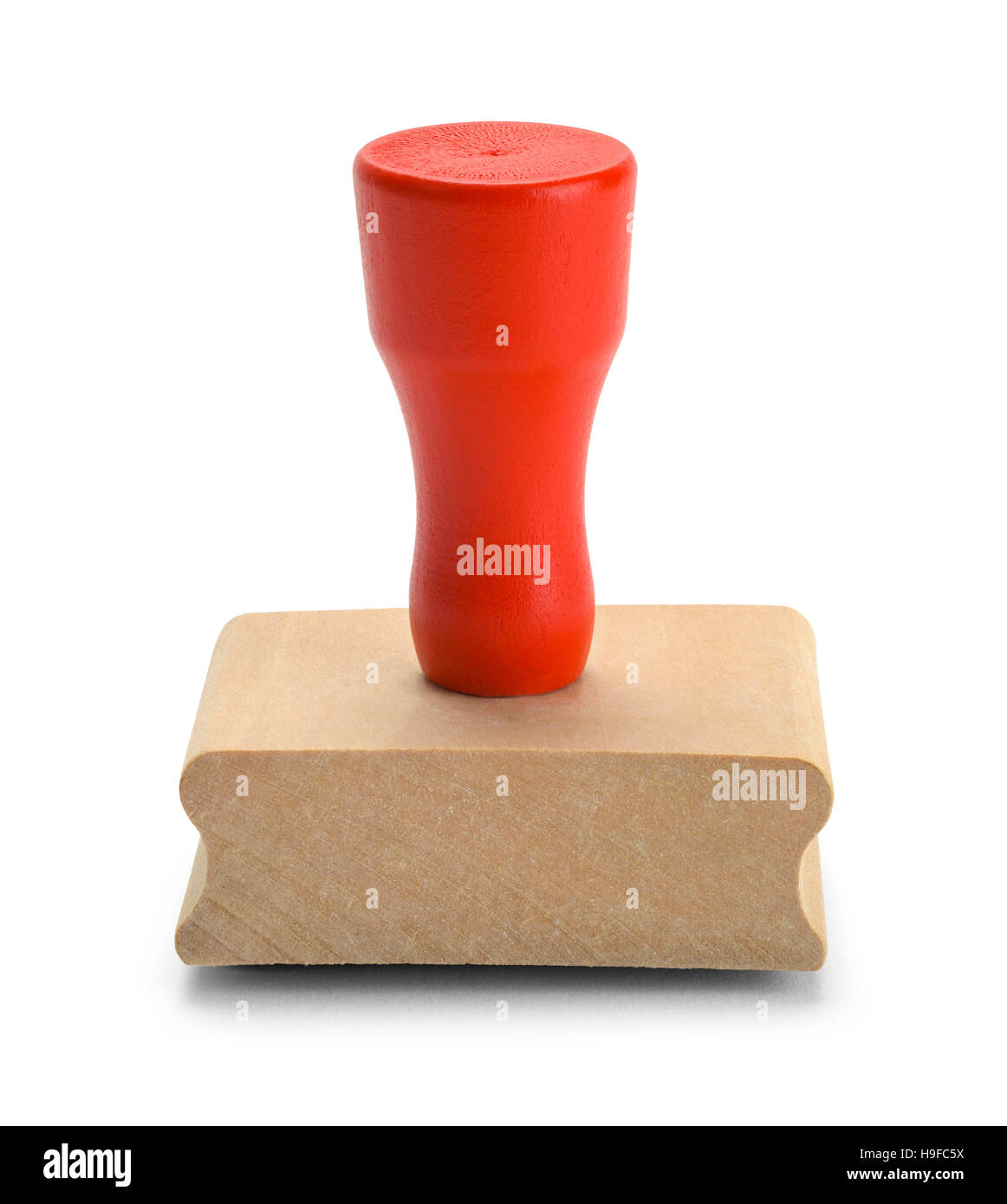 Red Wood Rubber Stamper Isolated on White Background Stock Photo - Alamy