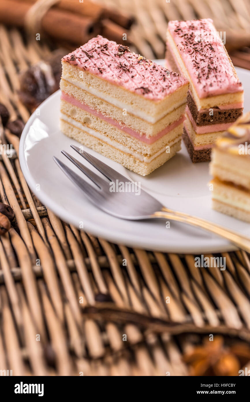 Layered mini cakes Stock Photo - Alamy