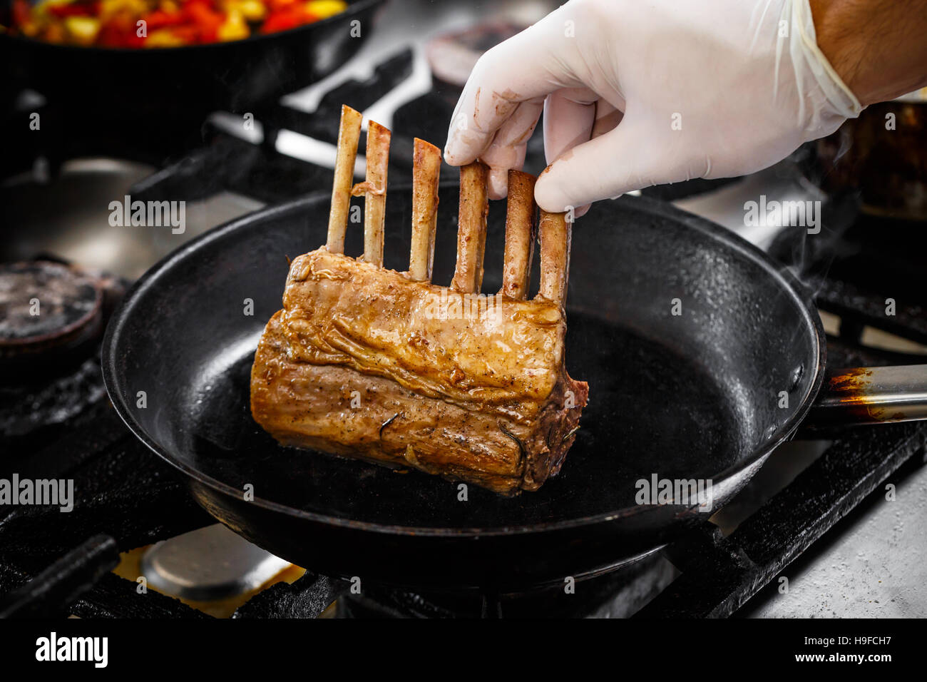 Rack of lamb chops Stock Photo - Alamy