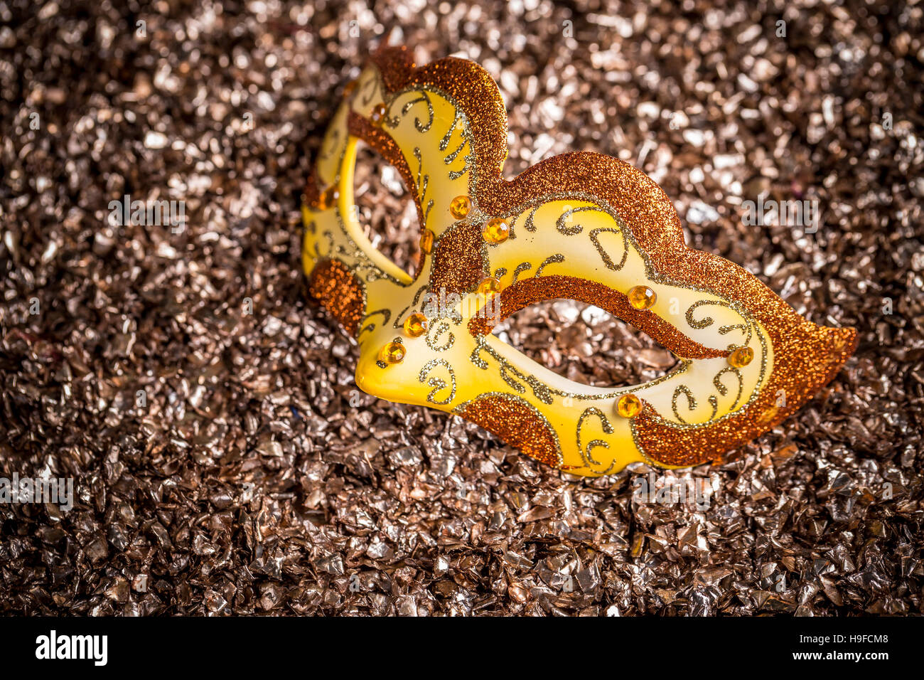 Yellow carnival mask Stock Photo - Alamy