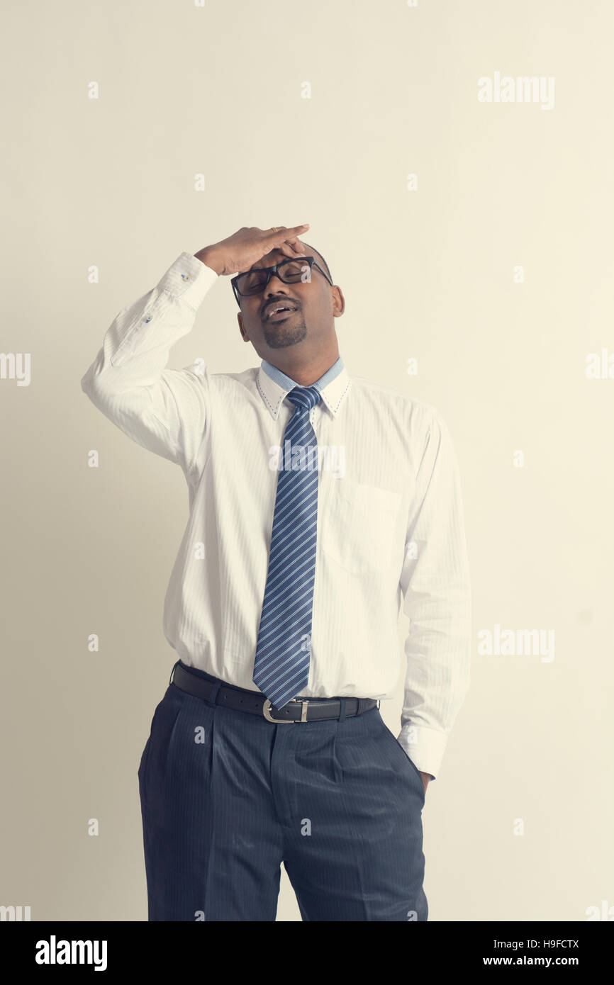 indian male businessman with stressful look Stock Photo - Alamy