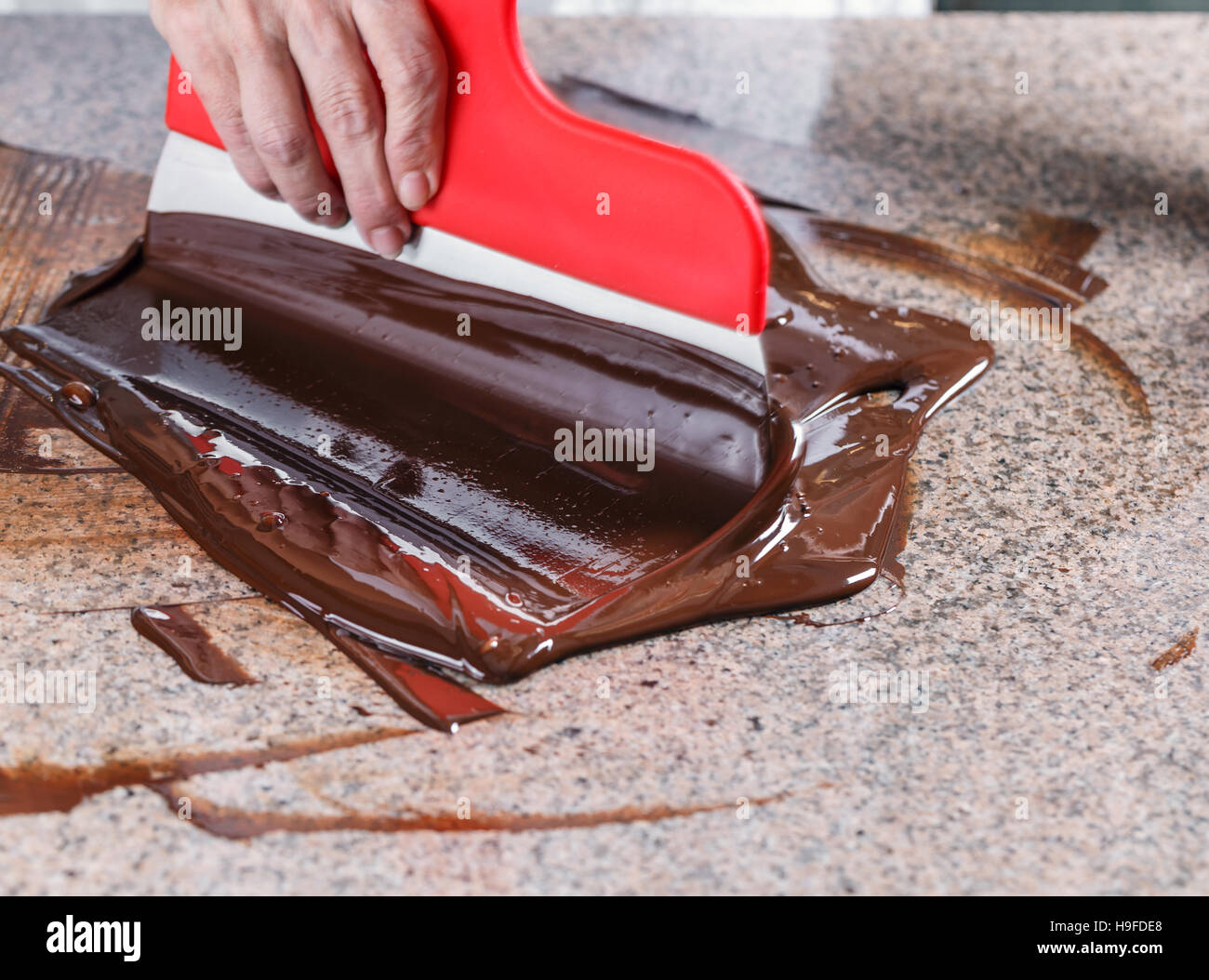 Tempering of the chocolate Stock Photo - Alamy
