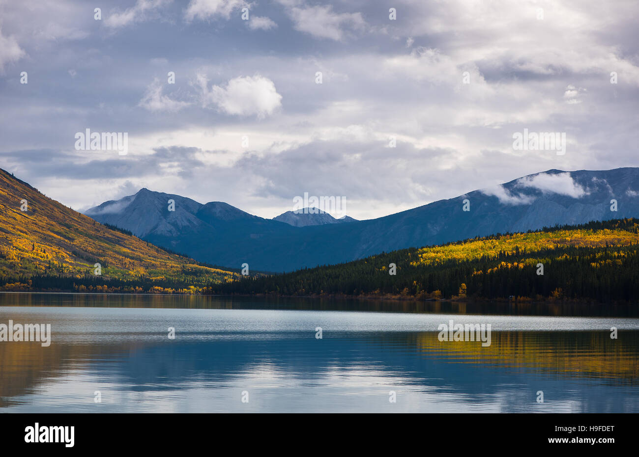 Scenic landscape surrounding Nares Lake near Carcross, Yukon, Canada ...