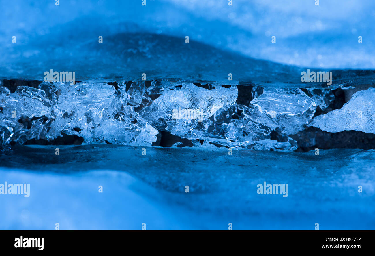 Ice crack in frozen Yukon River Stock Photo - Alamy