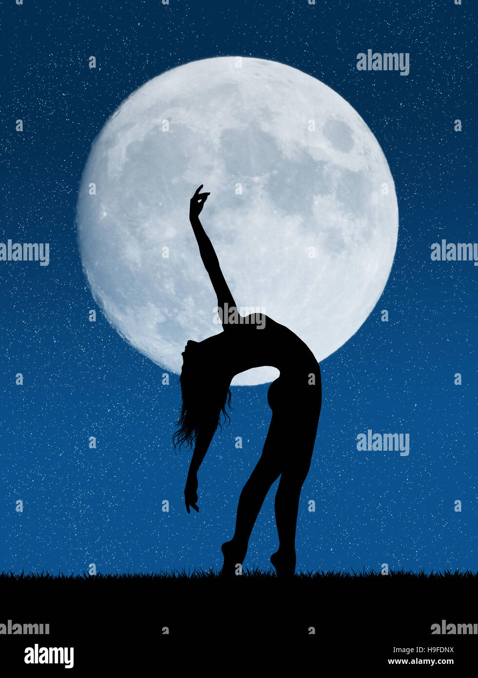 dancer in the moonlight Stock Photo - Alamy