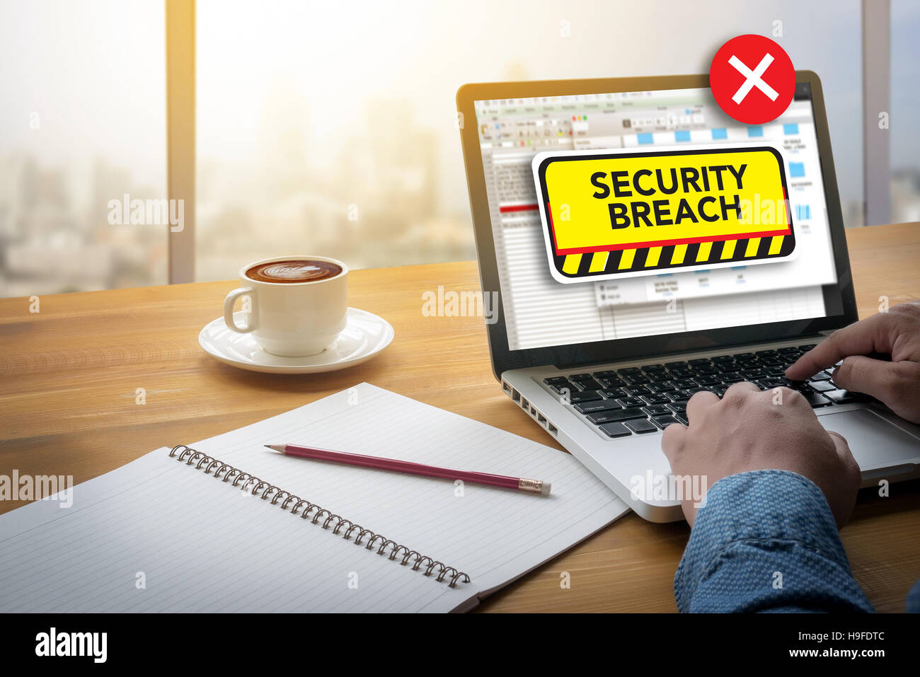 computer Security Breach Cyber Attack Computer Crime Password Se Stock ...