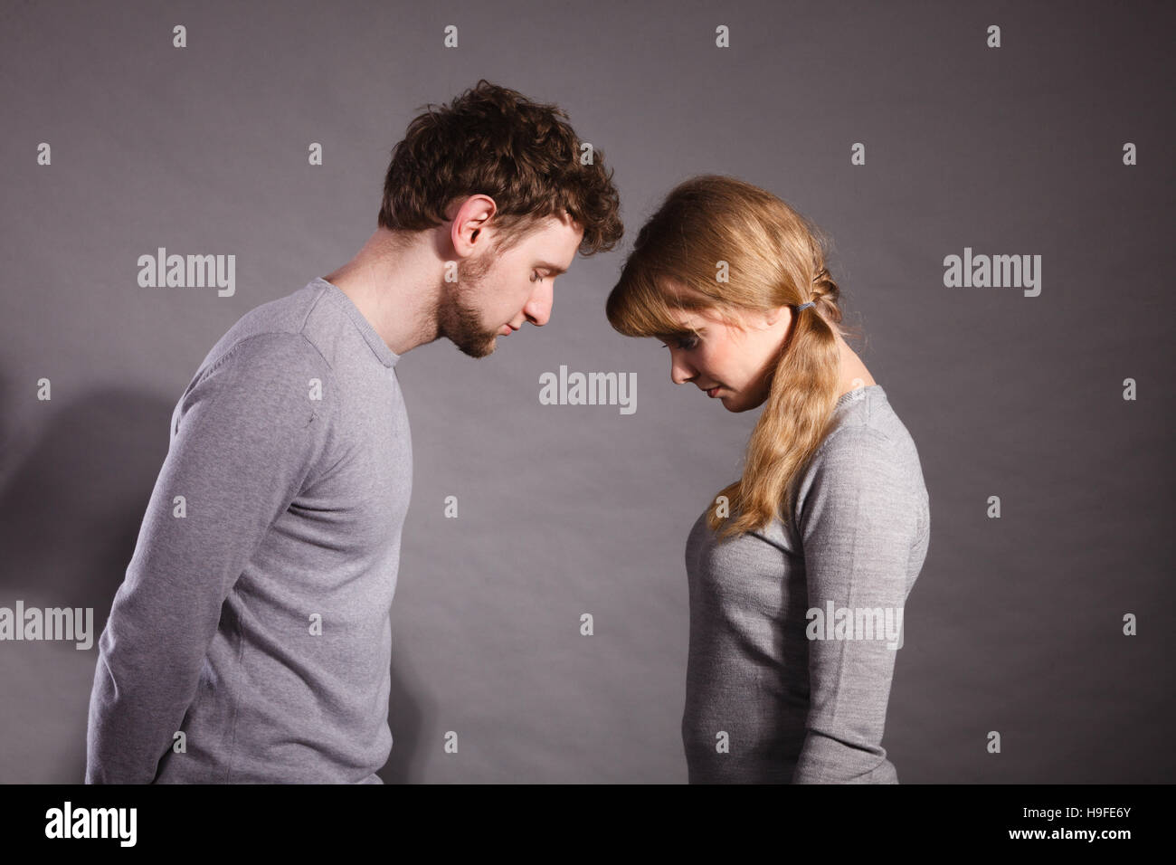 Depression and sadness concept. Unhappy depressed couple after argument ...