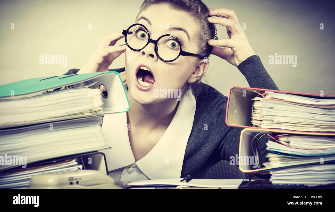 Emotions shock corporation clerk administration concept. Panicked ...