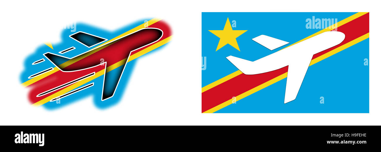 Nation flag - Airplane isolated on white - Congo Stock Photo - Alamy