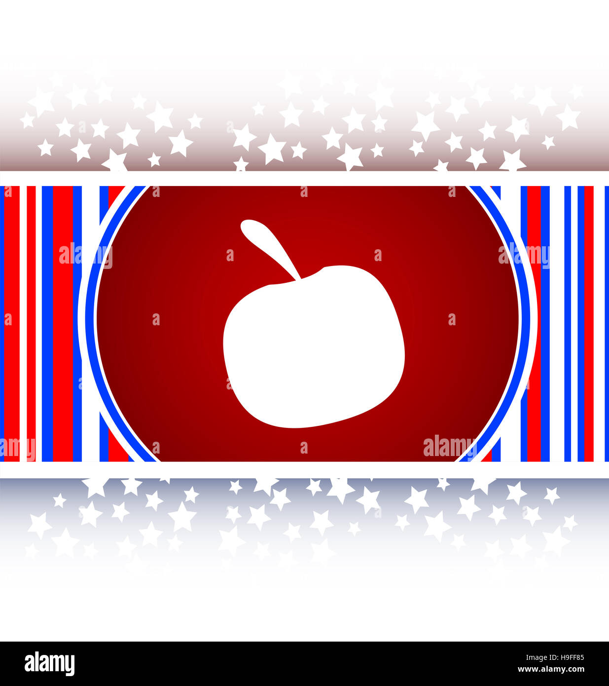 Apple icon on round button collection original button Stock Photo - Alamy