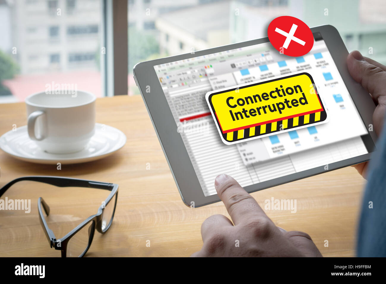 computer Interrupted Attention Alert Connection Interrupted War Stock ...