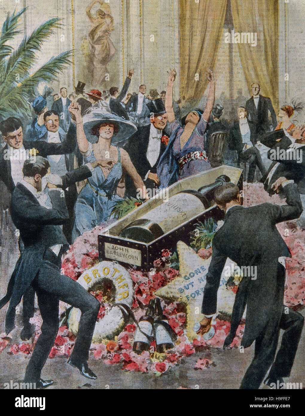 Engraving - A Feast at the Beginning of Prohibition at U.S.A - 1919 ...