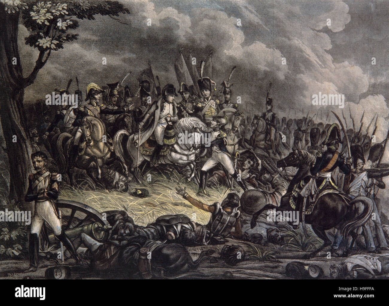 engraving 19th century , The battle of Waterloo 1815 Stock Photo - Alamy