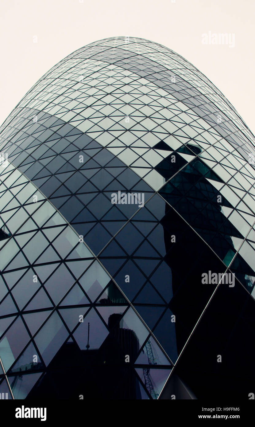 A closeup on the glass Gherkin building in London, United Kingdom Stock ...