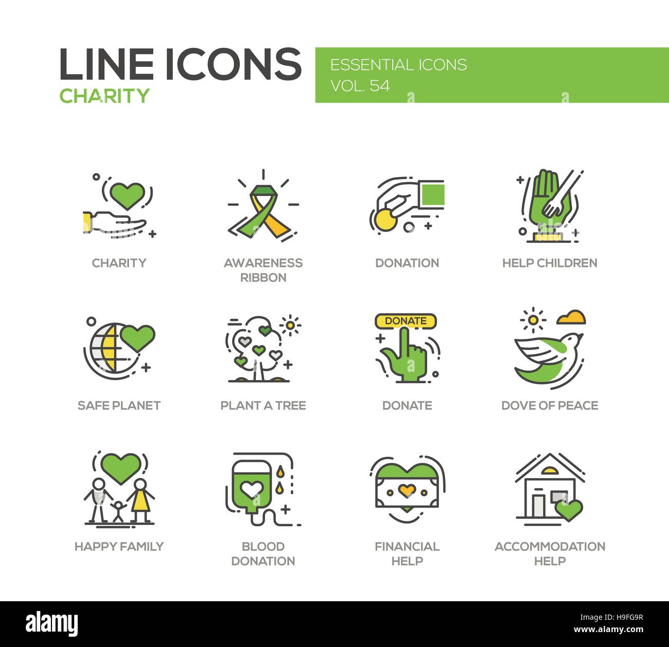 Set charity line icons Stock Vector Images - Alamy