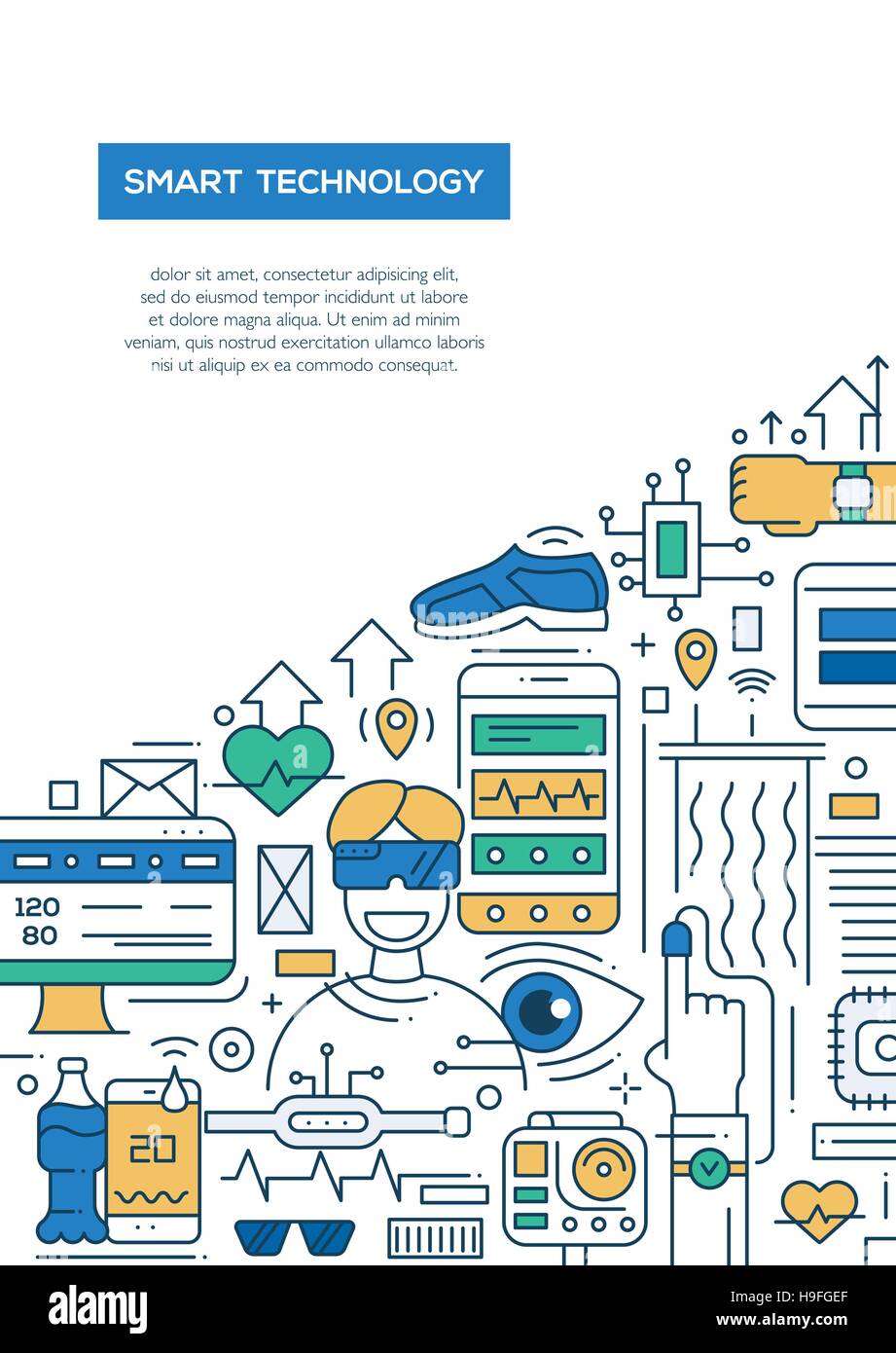 Smart technology - vector line design brochure poster, flyer ...