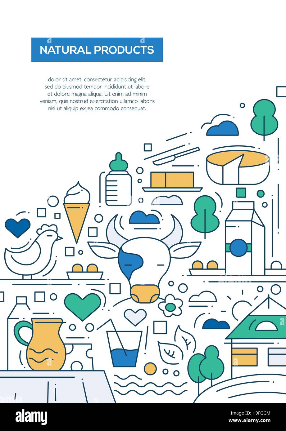 Organic food brochure design Stock Vector Images - Alamy