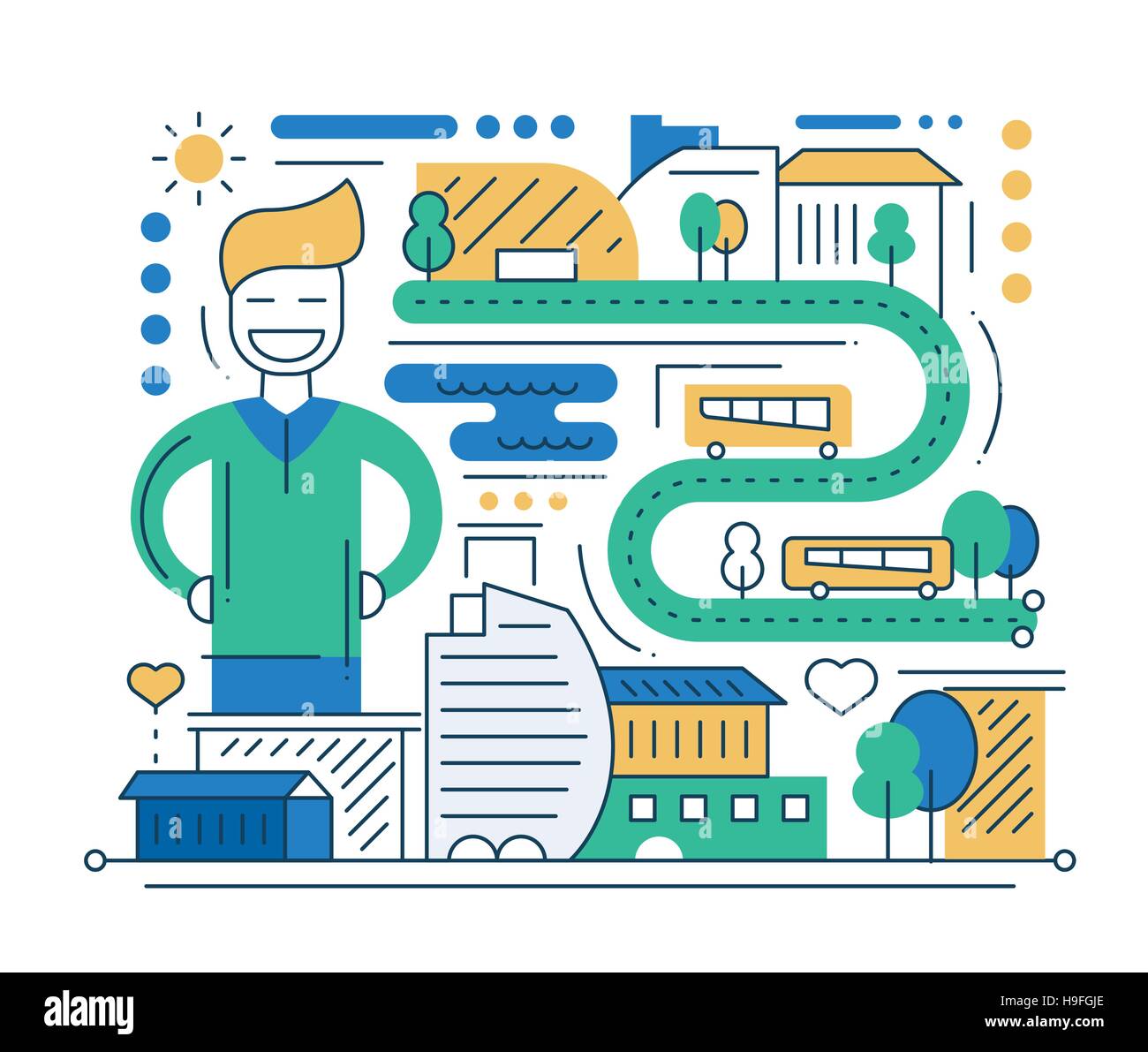 City Life - line design composition Stock Vector Image & Art - Alamy