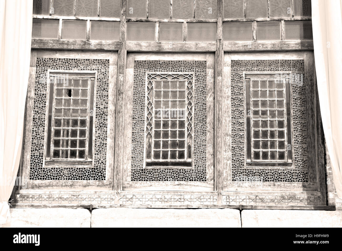 blur in iran shiraz the old persian architecture window and glass in ...