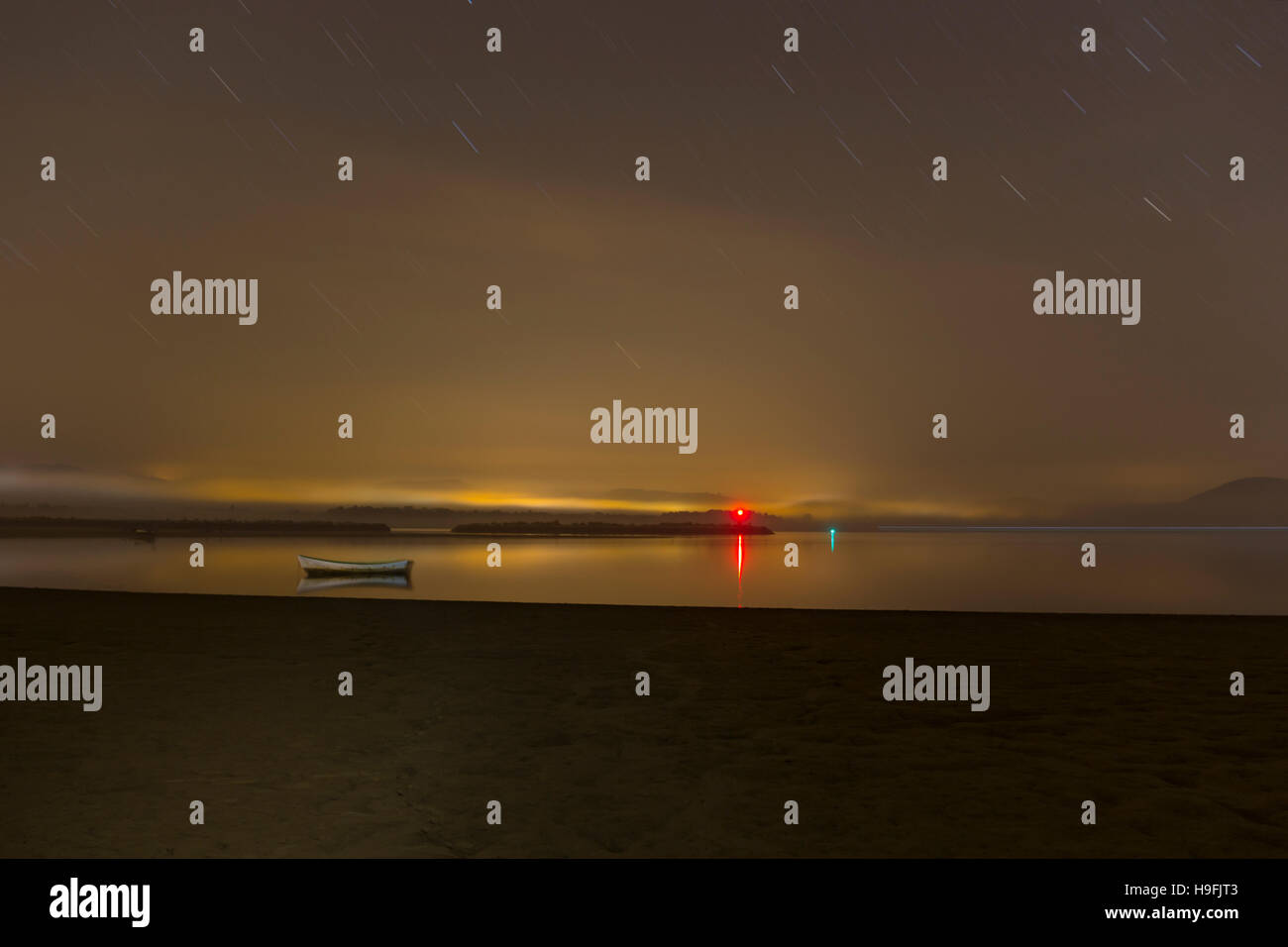 Dark sky boat in river hi-res stock photography and images - Alamy