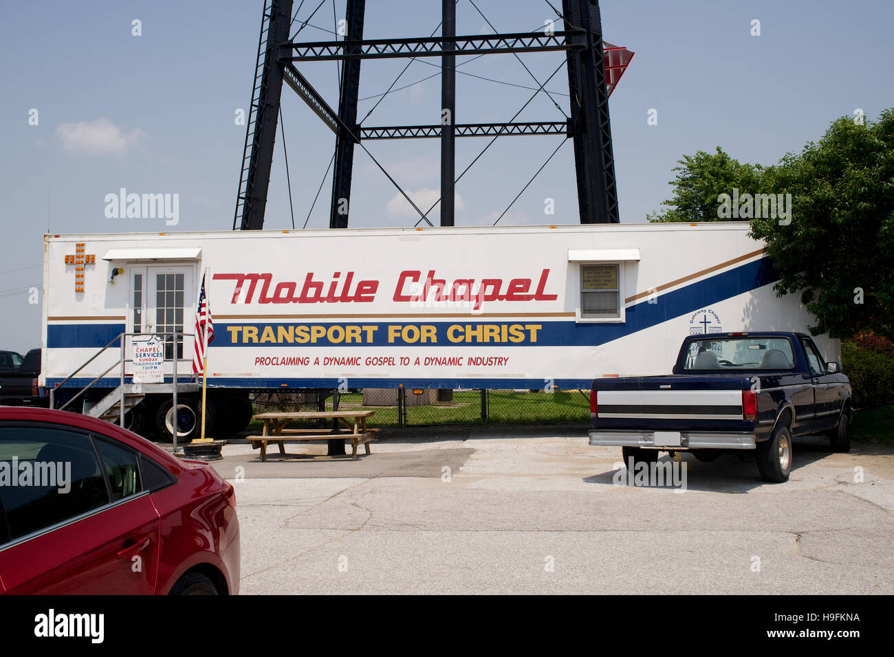 Mobile Chapel at Sapp bros Truck Park in Omaha, Nebraska, USA Stock ...