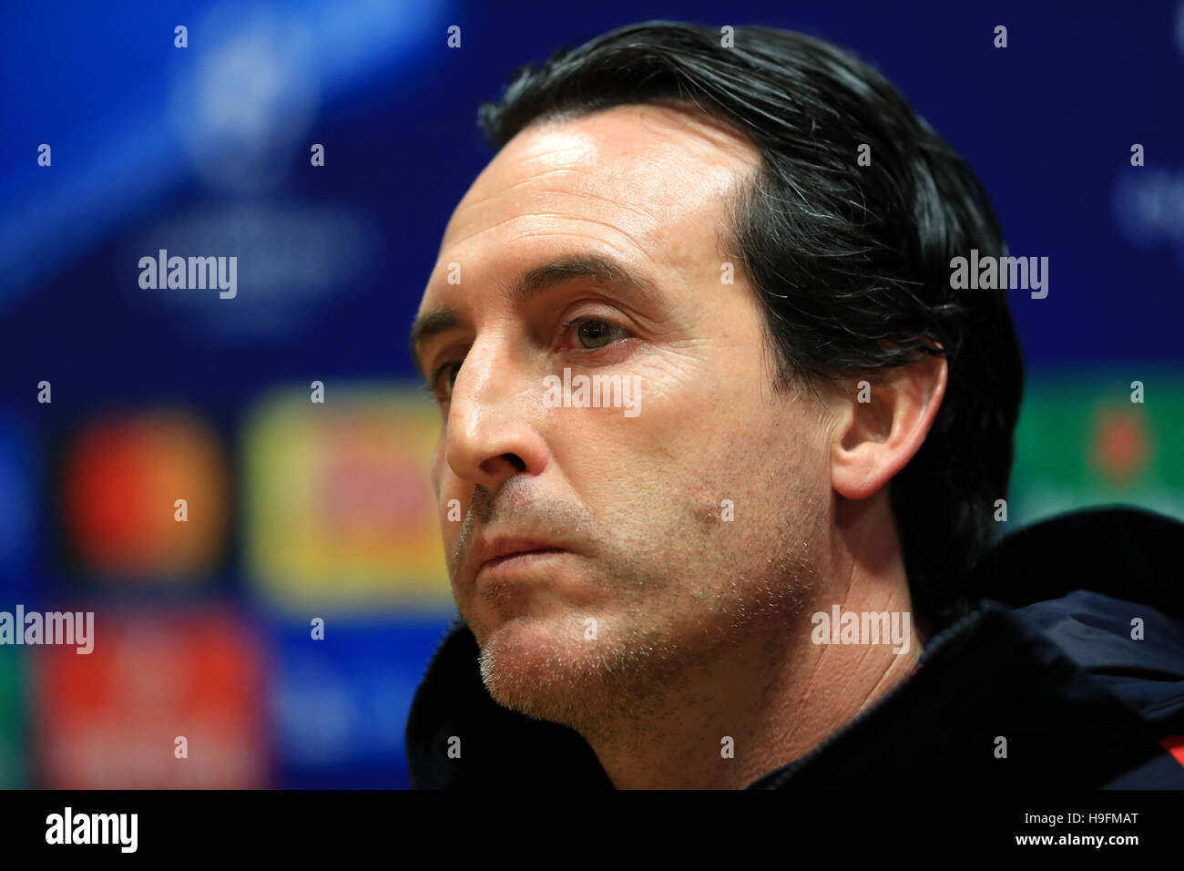 Paris Saint-Germain manager Unai Emery during a press conference ahead ...