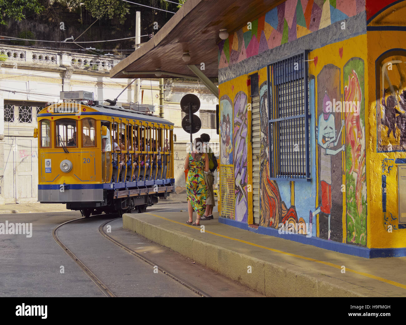 Brazil, City of Rio de Janeiro, The Santa Teresa Tram on Largo do ...