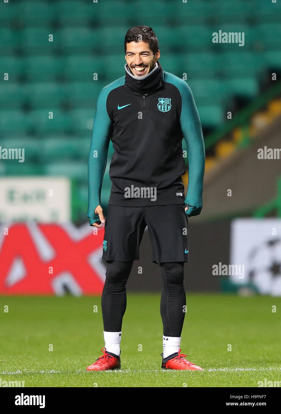 Barcelona's Luis Suarez during a training session ahead of the UEFA ...